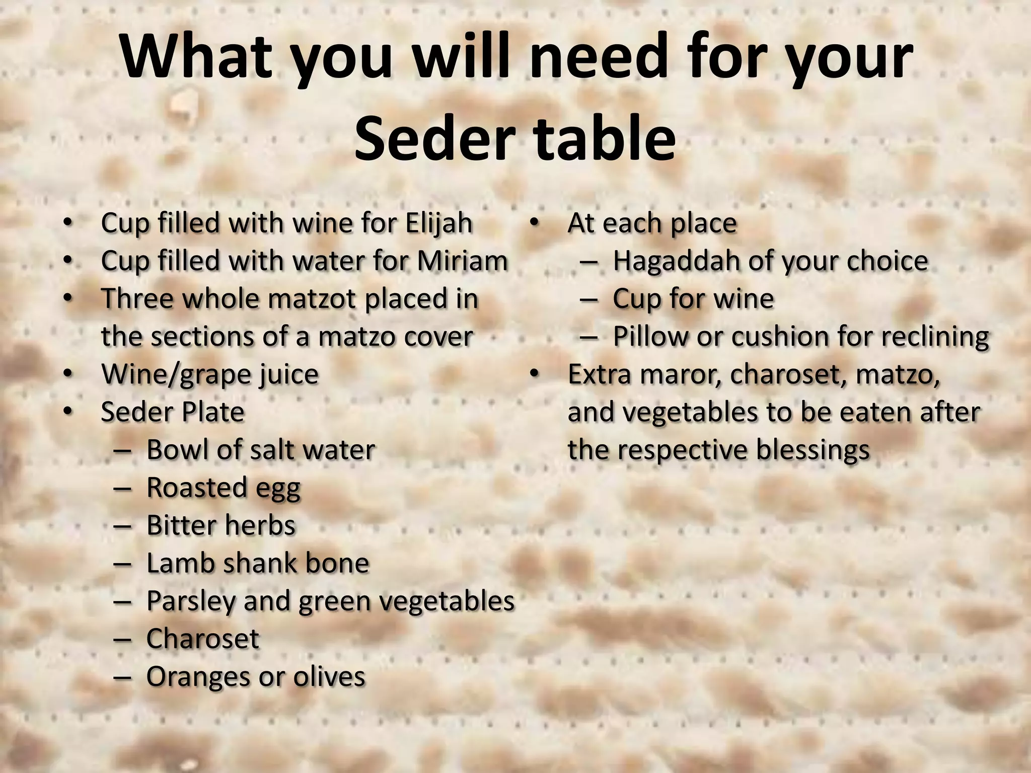 How to Make Seder | PPTX | Judaism | Religion & Spirituality