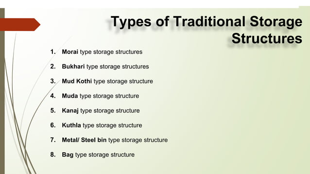TRADITION STORAGE STRUCTURE.pptx | Agriculture | Industries
