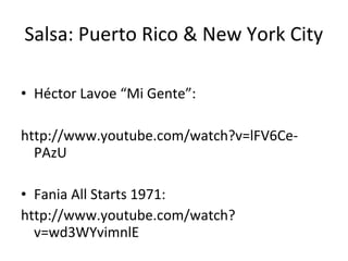 Tradition & transformation in la music amd salsa | PPT