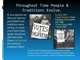 Tradition vs change | PPT