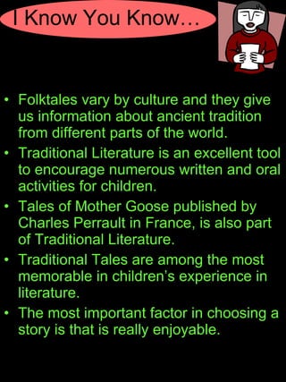 Traditional Literature Activities