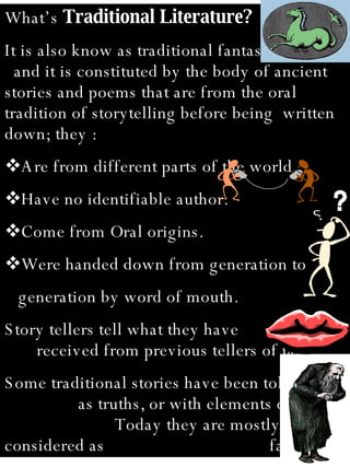 Traditional Literature | PPT | Fantasy | Genres