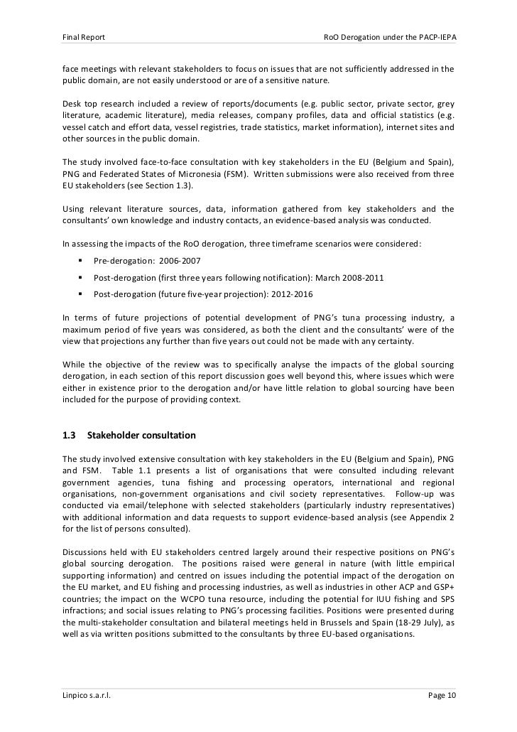 Report on the Implementation of the derogation to the standard rules…