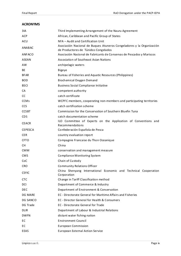 Report on the Implementation of the derogation to the standard rules…