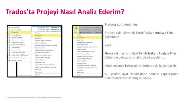 SDL Trados (Studio) Proje Analizi | PDF