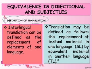 equivalence defines translation | PPTX