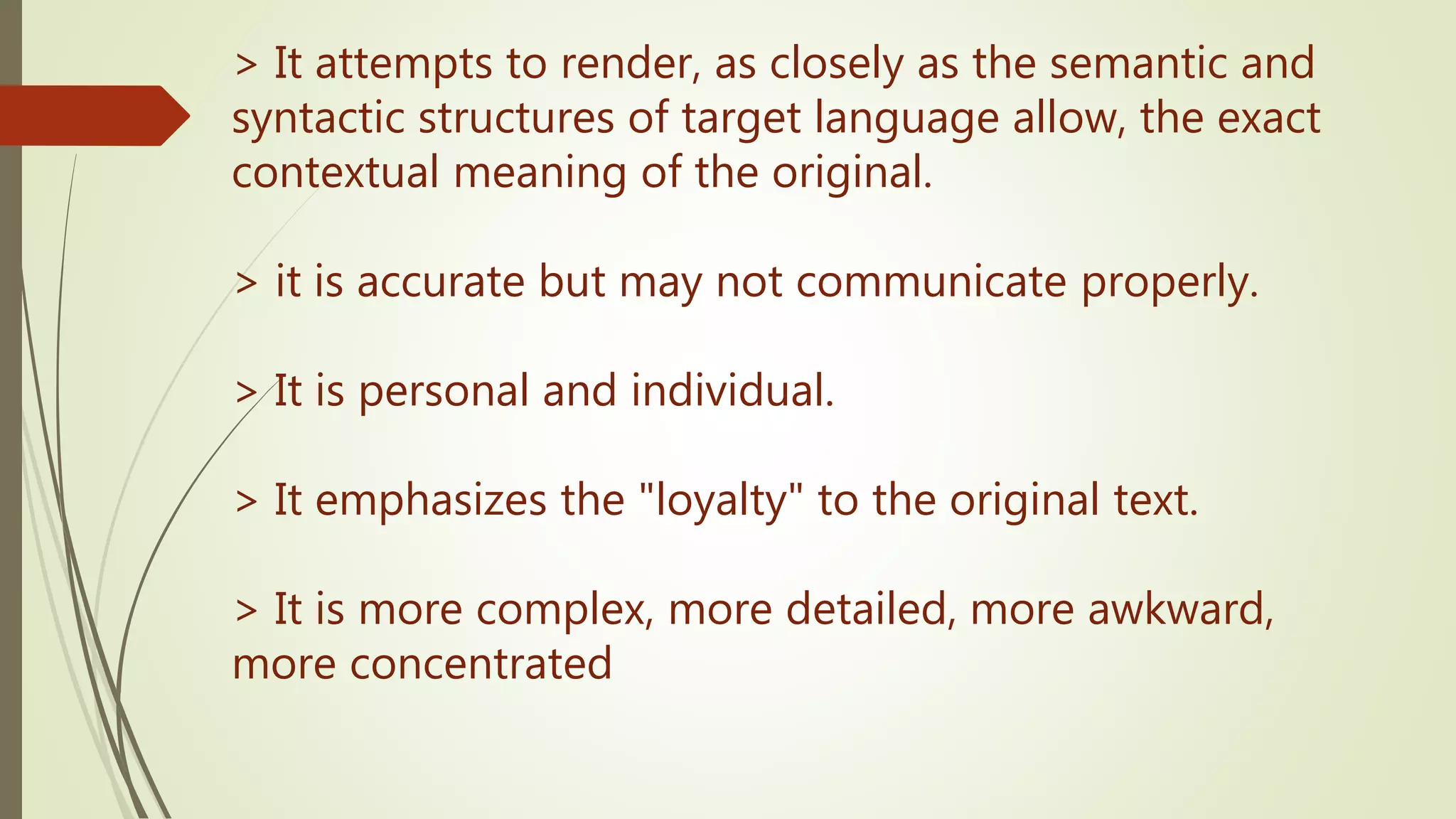 Semantic and Communicative translation | PPTX