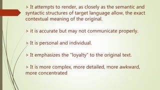 Semantic and Communicative translation | PPTX