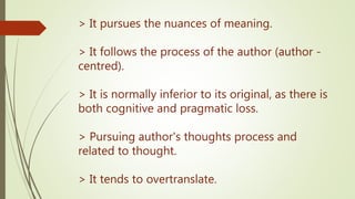Semantic and Communicative translation | PPTX