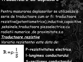 Traductoare de deplasare | PPT