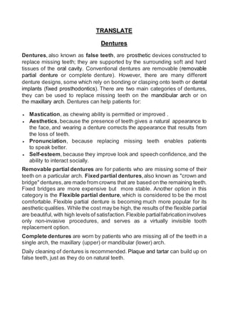 reading : DENTURES | DOCX