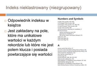 Tradycyjne indeksy w sql server | PPTX