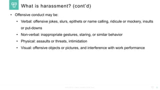 Traena Anti-Harassment Training - Lesson 1 - What is Harassment? | PPTX