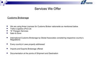 INTRODUCTION TO TRAFCO LOGISTICS (PVT) LTD | PPT