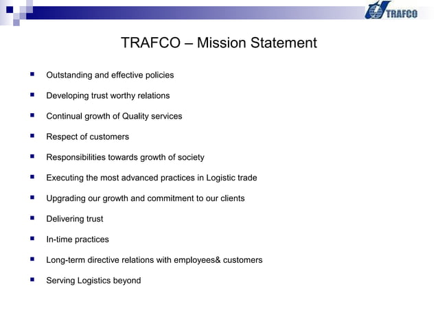 INTRODUCTION TO TRAFCO LOGISTICS (PVT) LTD | PPT