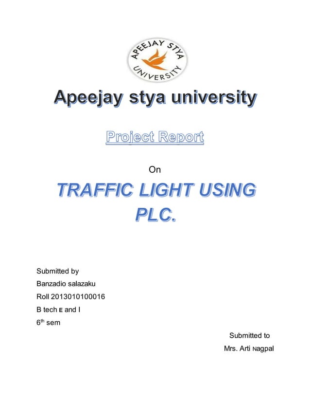 Traffic light using plc | DOCX
