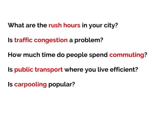How to talk about traffic and commute | PDF