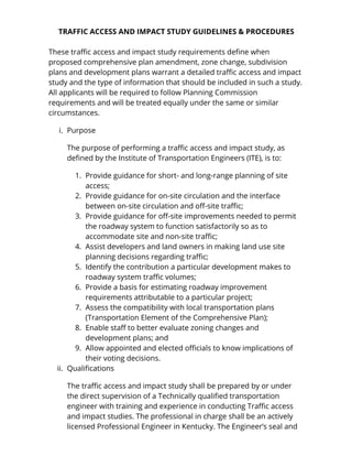 Traffic Access and Impact Study Guidelines & Procedures | PDF | Civil ...