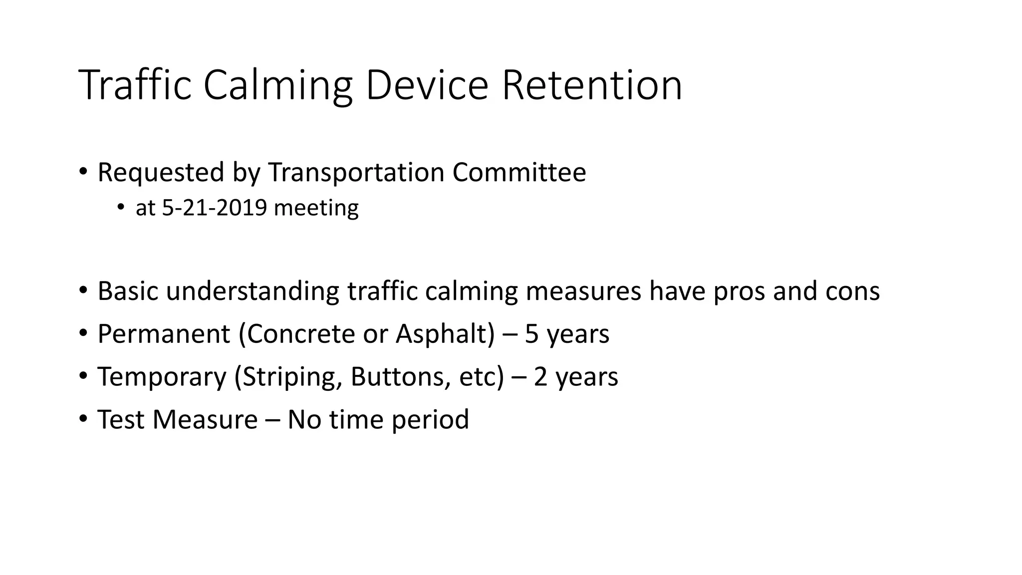 Traffic Calming Policy Review | PPTX