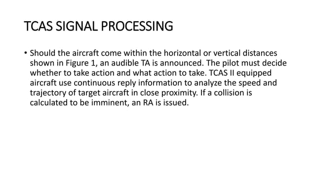 TRAFFIC COLLISION AVOIDANCE SYSTEM(TCAS).pptx | Auto Safety | Automotive