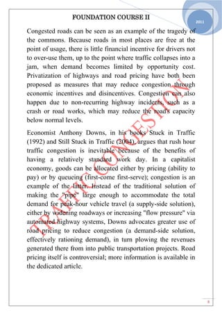 Traffic congestion | DOCX