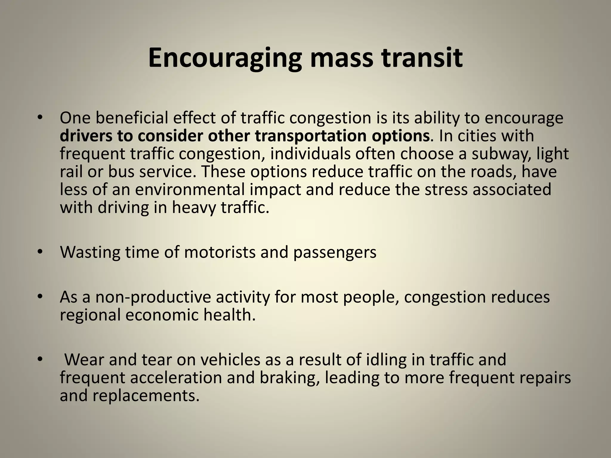 Traffic congestion and its hazards | PPTX