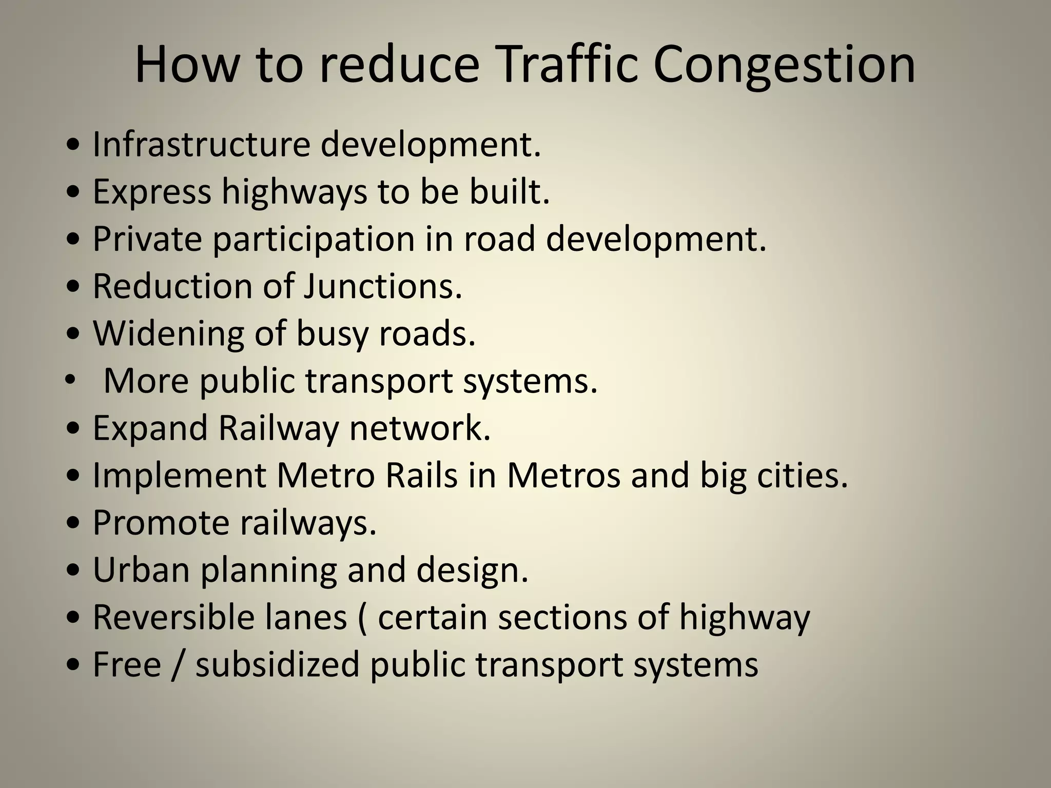 Traffic congestion and its hazards | PPTX