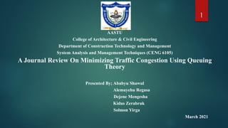 Traffic congestion by using queuing mm1 & md1 | PDF