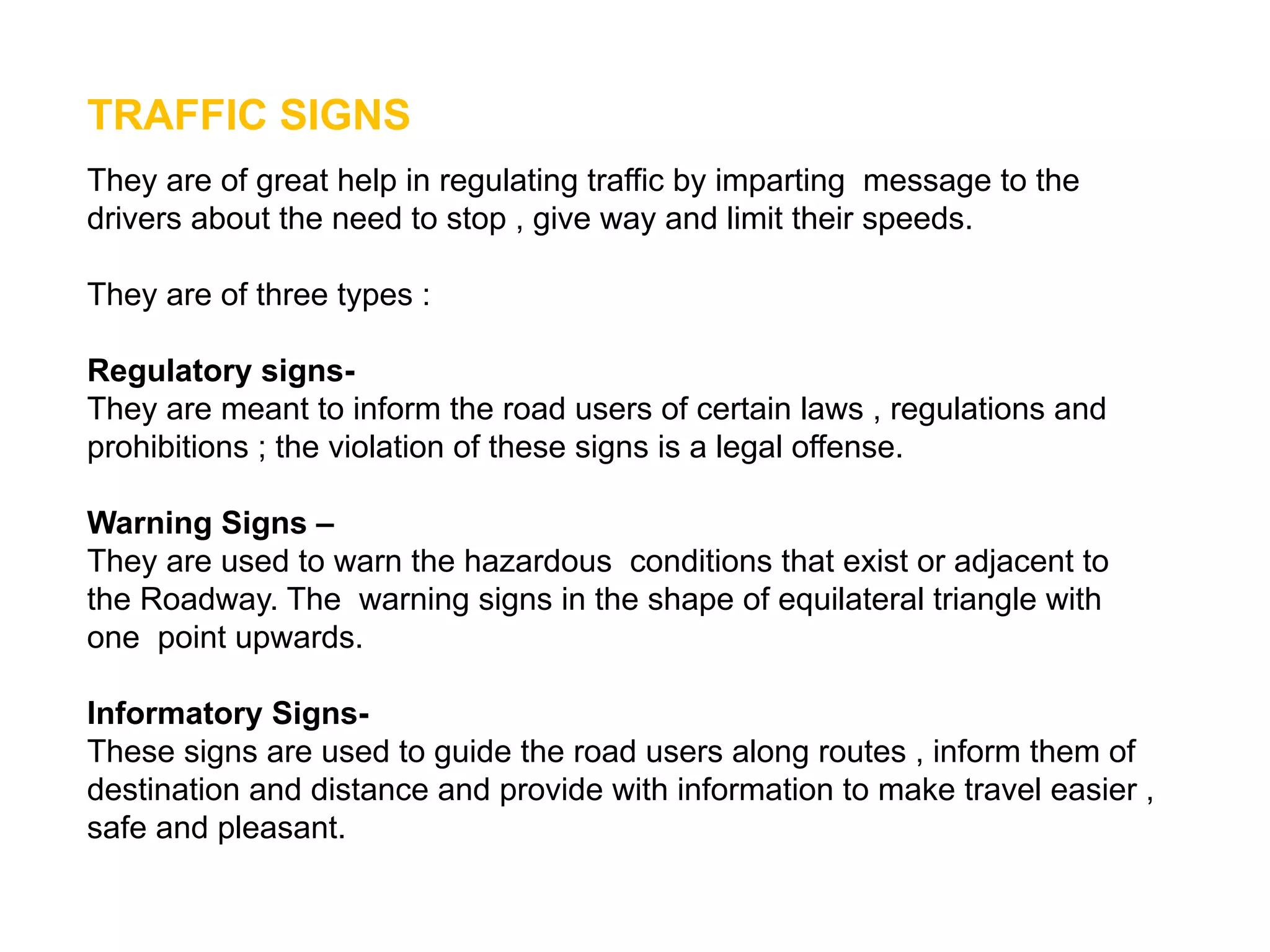 Traffic control devices | PPT