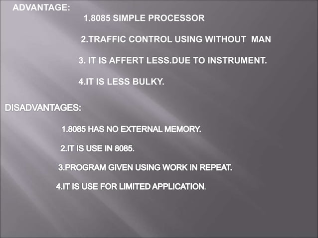 TRAFFIC CONTROLLER USING 8085.ppt | Computing | Technology & Computing