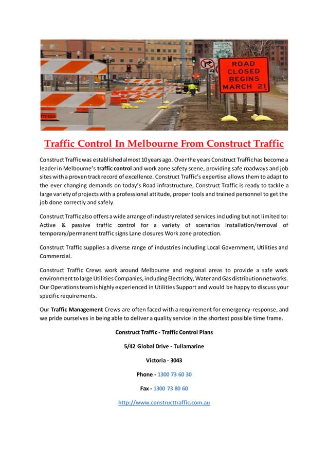 Traffic control melbourne | PDF