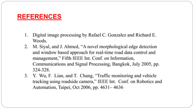 Traffic control using image processing | PPTX