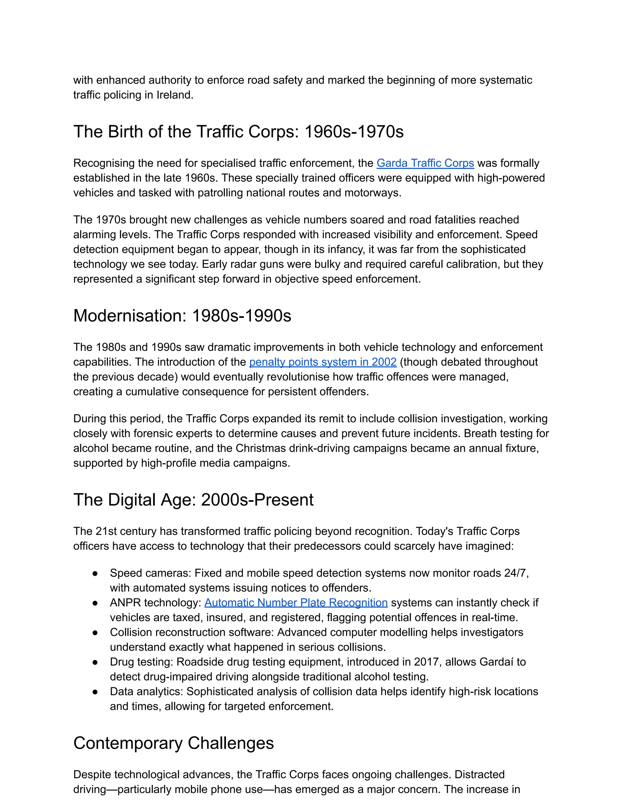 Traffic Corps - From Hand Signals to Speed Cameras | PDF