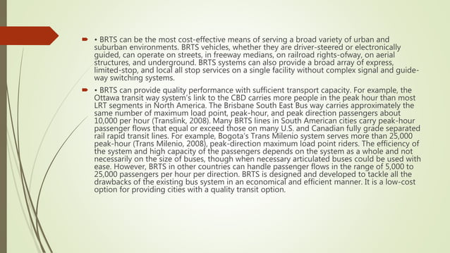 BUS Rapid Transist System | PPT