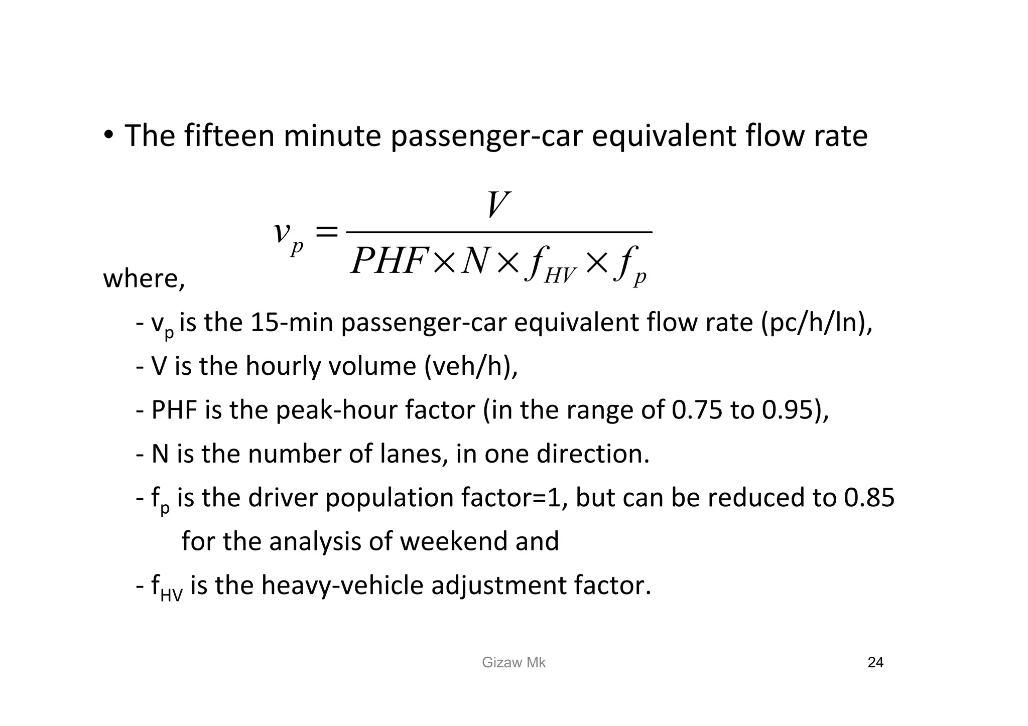 Traffic enginering highway capacity and los presentation | PDF
