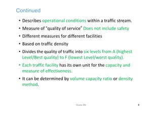 Traffic enginering highway capacity and los presentation | PDF ...