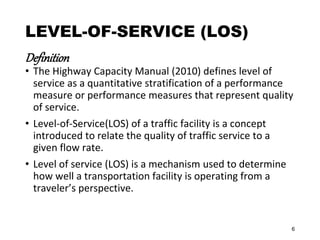Traffic enginering highway capacity and los print mood publish | PPTX
