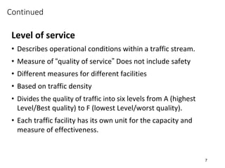Traffic enginering highway capacity and los print mood publish | PPTX