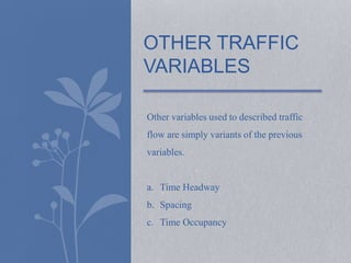 Traffic Flow Fundamentals | PPTX