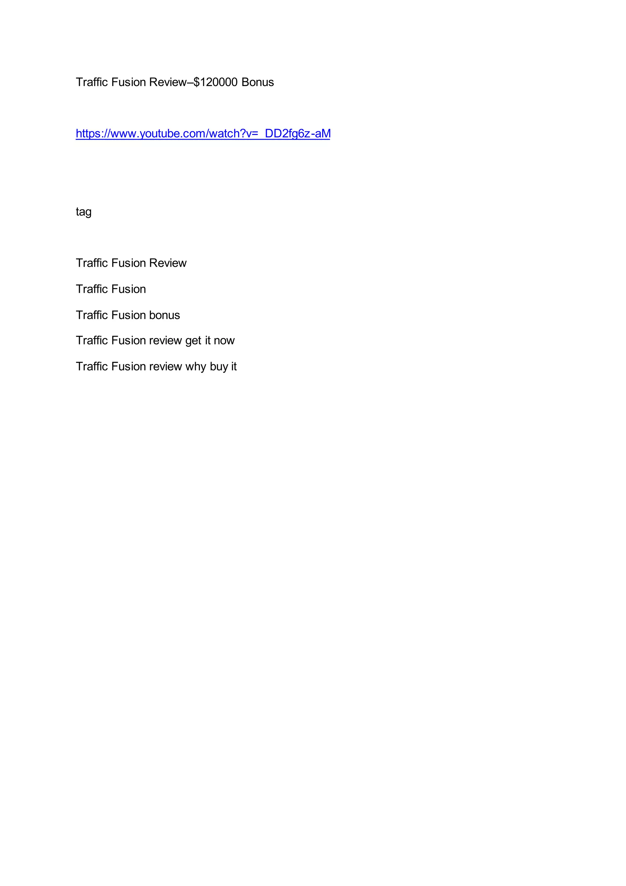 Traffic fusion review | DOCX