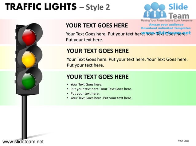 Traffic highway roadway lights style design 2 powerpoint ppt templates ...