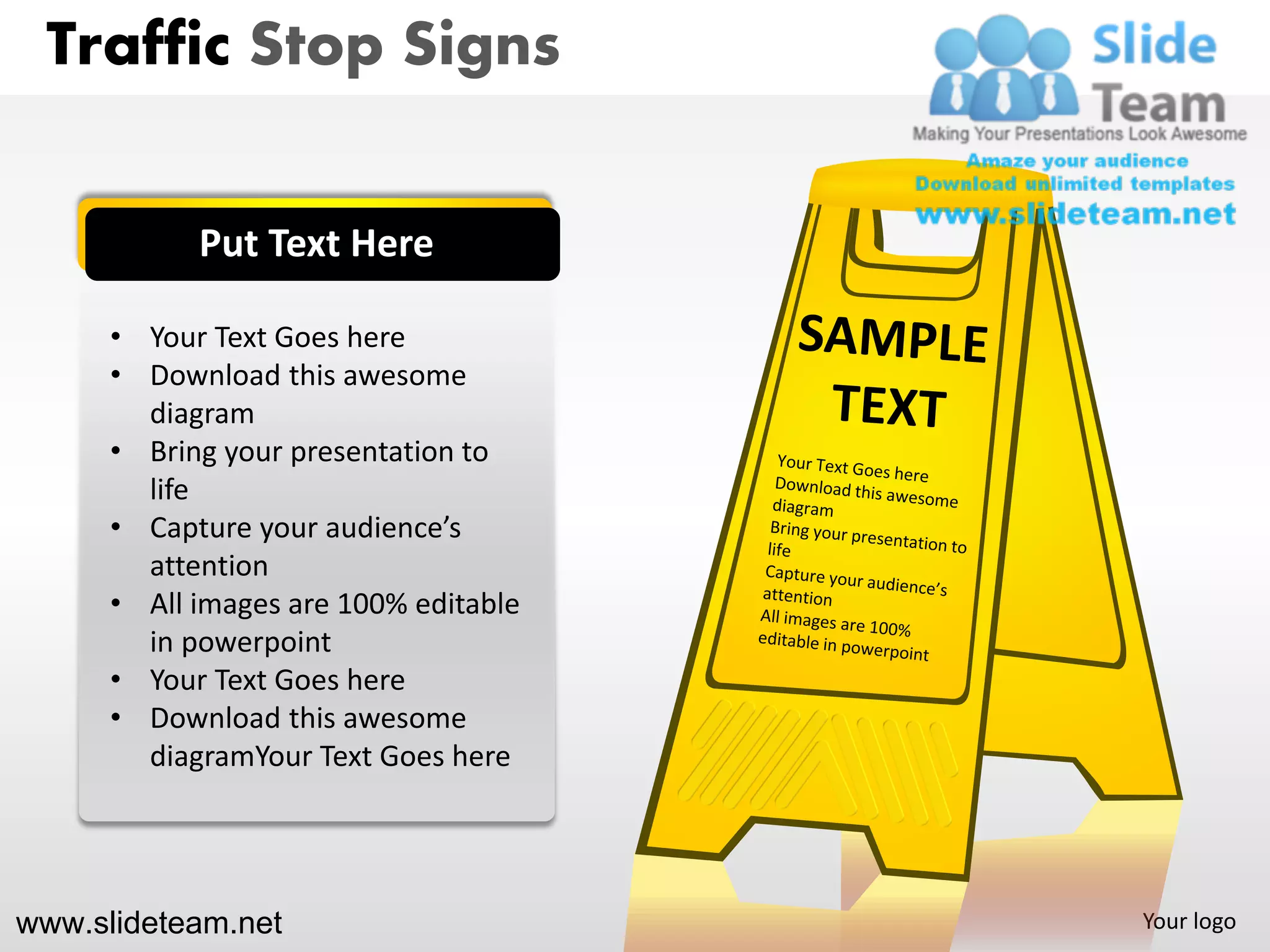 Traffic highway roadway stop signs detour powerpoint ppt slides. | PPT