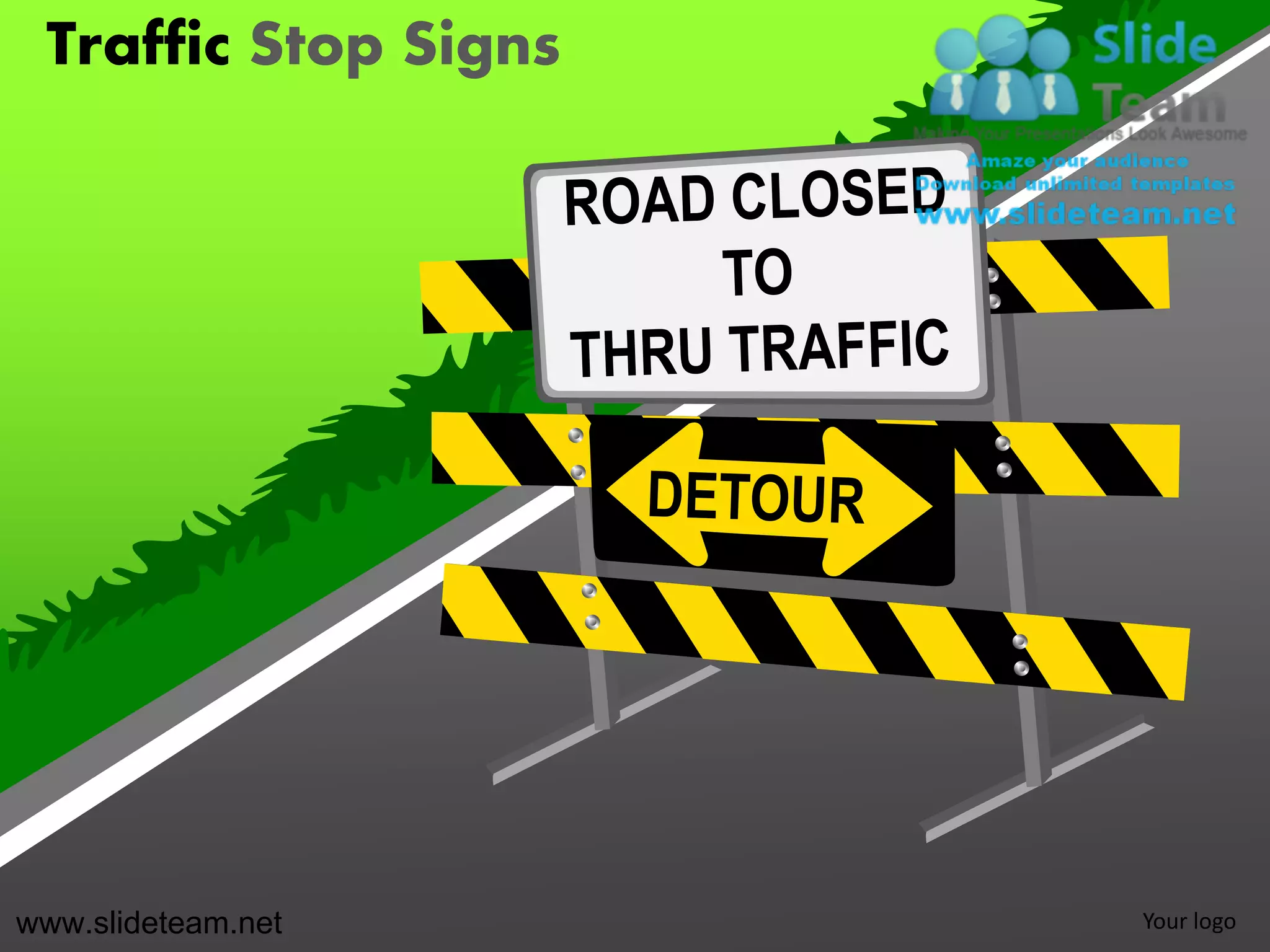 Traffic highway roadway stop signs detour powerpoint ppt slides. | PDF