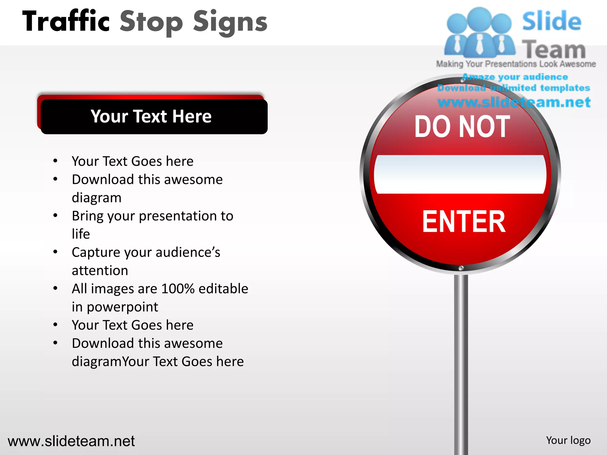 Traffic highway roadway stop signs detour powerpoint ppt slides. | PPT