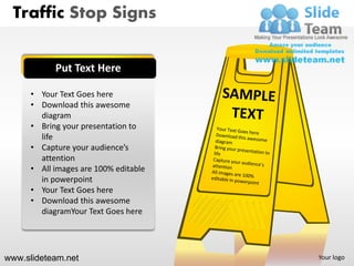 Traffic highway roadway stop signs detour powerpoint ppt slides. | PPT