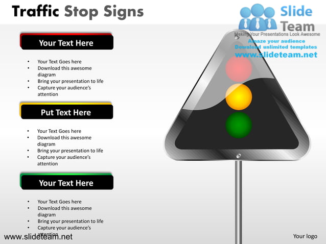 Traffic highway roadway stop signs detour powerpoint ppt slides. | PPT
