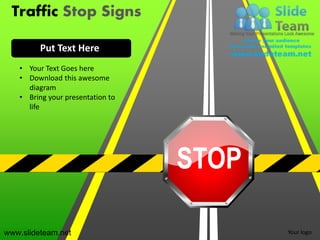 Traffic highway roadway stop signs detour powerpoint ppt slides. | PPT