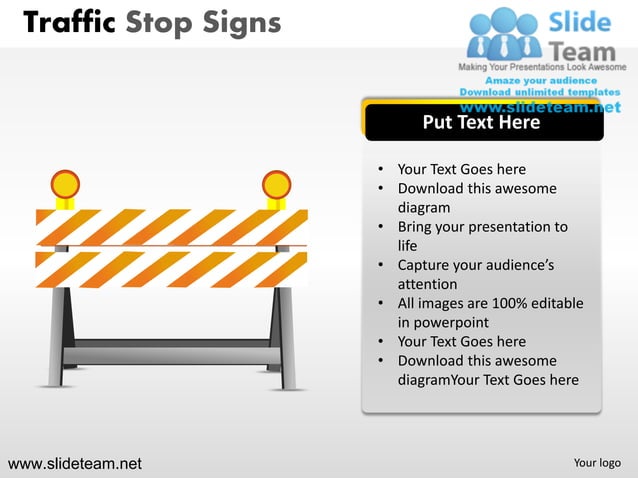 Traffic highway roadway stop signs detour powerpoint ppt slides. | PPT