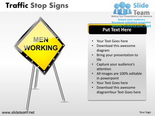 Traffic highway roadway stop signs detour powerpoint ppt slides. | PPT
