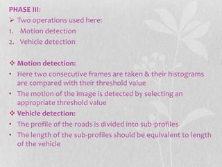 Traffic jam detection using image processing | PPTX